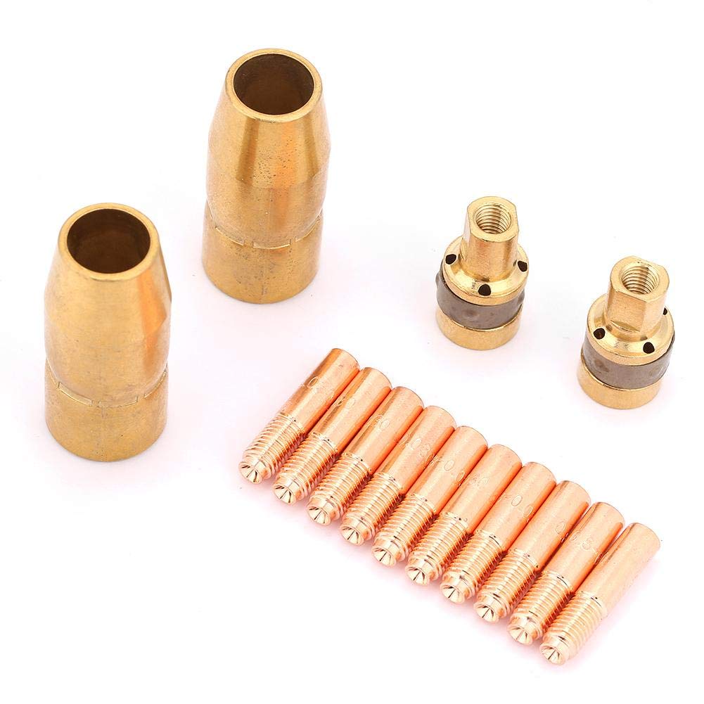 14pcs Welding Torch Accessory Welding Set Nozzle Contact Tip Mig Parts Fit Miller (2pcs 169715+2pcs 196716+10pcs 000067)