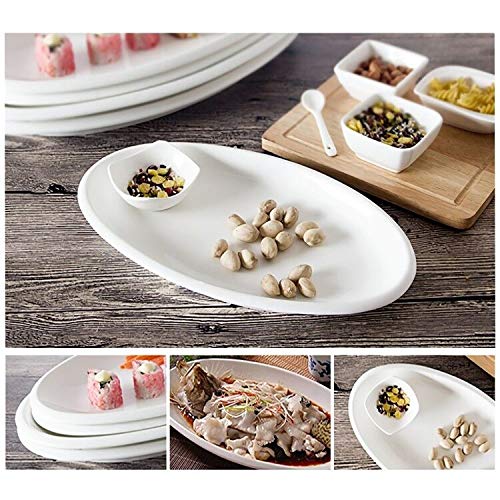 Foraineam Set of 3 Sizes Porcelain Oval Serving Platters White Dinner Plates Serving Dishes for Party, Dessert, Sushi, Fish
