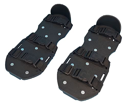 Osaava 48003 Gunite Spiked Shoes For Epoxy Floor Coating NEW Design Plate Epoxy Floor Spiked Shoes with 3/4” Short Spikes Perfect For Cover Installation Full ASSEMBLED (1 Pair)