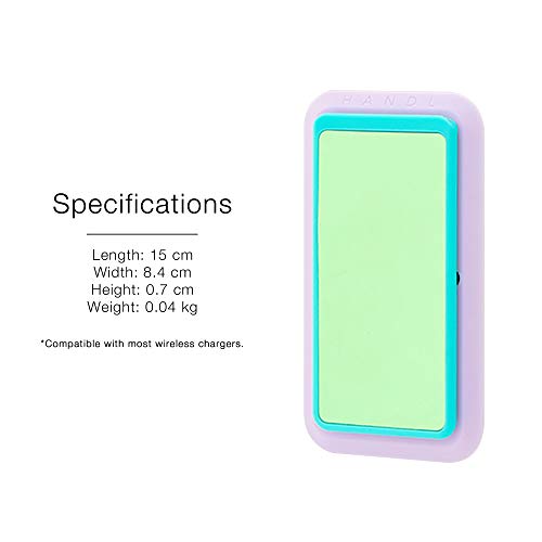 HANDL New York HANDLstick Green and Lavender Glow in The Dark Grip and Stand for Smartphone