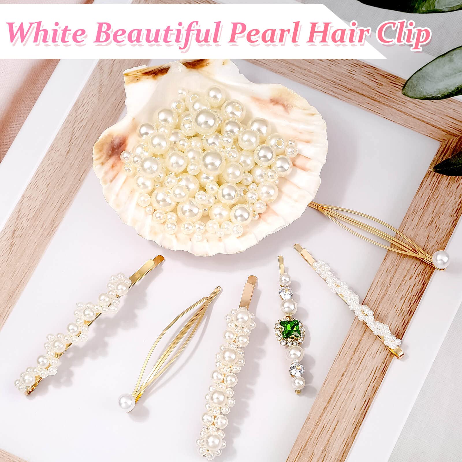 30 Pcs Acrylic Resin Barrettes, Cridoz Barrettes and Pearl Hair Clips for Women, Banges Hair Accessories