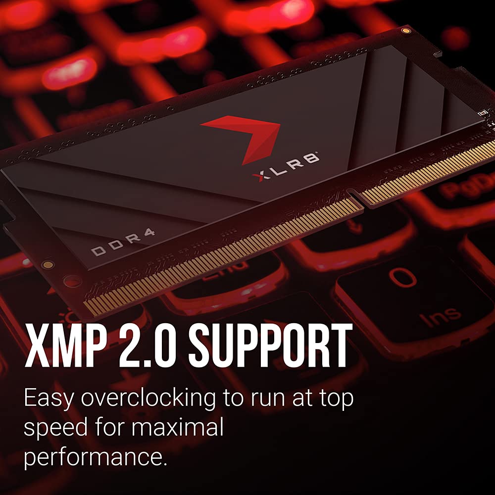PNY XLR8 Gaming 32GB (2x16GB) DDR4 DRAM 3200MHz (PC4-25600) CL20 1.2V Dual Channel Overclocked Notebook/Laptop (SODIMM) Computer Memory Kit β MN32GK2D43200X