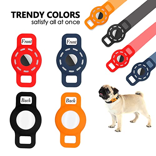 Amaessom Airtag Dog Collar Holder(4 Pack) Protective Airtag Case for Dog Collar,Anti-Lost Air Tag Case Holder Cover Compatible with Cat Dog Collars Loop ,Airtag Pet Holder 0.8 inch Width …