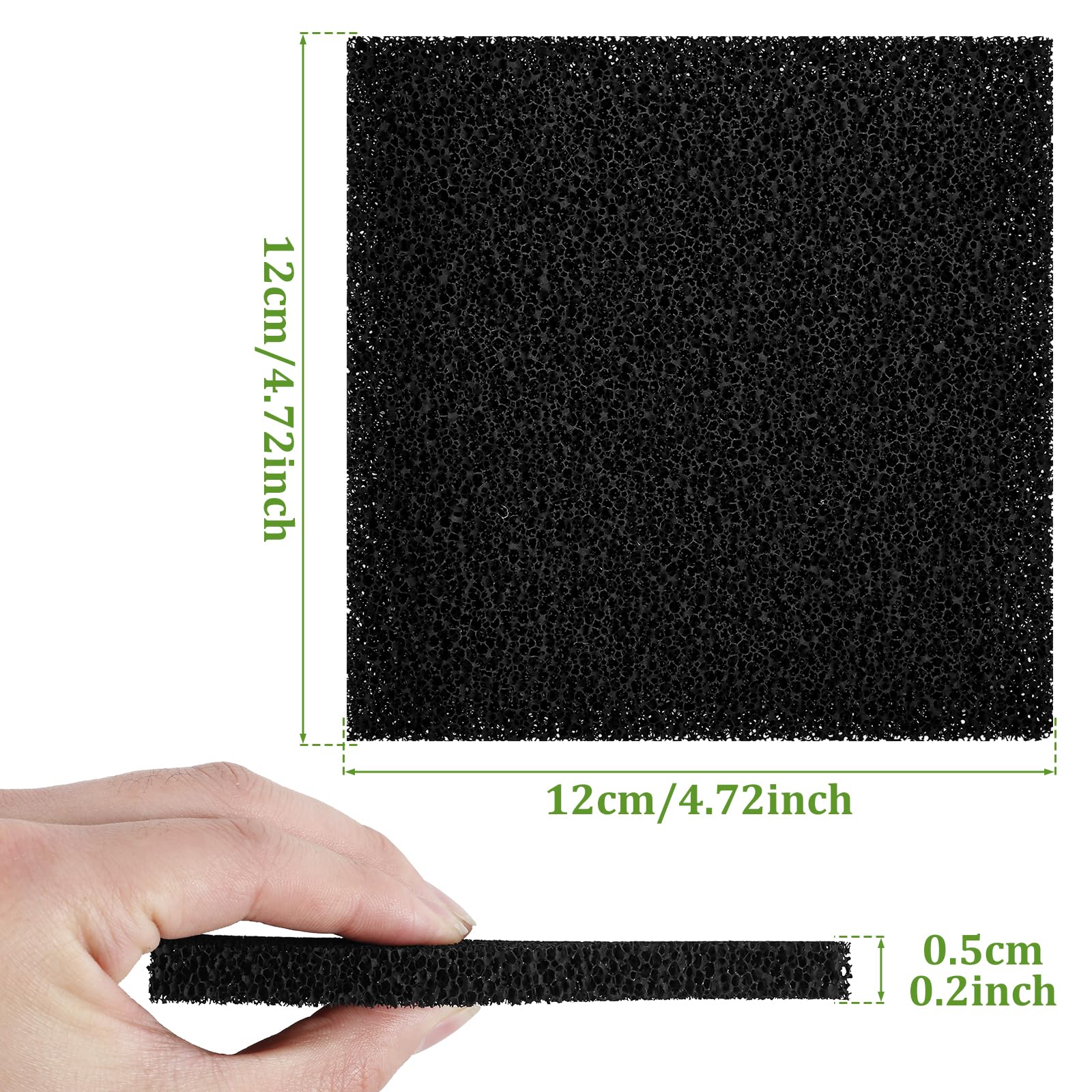 12Pcs Charcoal Filters for Kitchen Compost Bin 12cm Square Activated Carbon Compost Bin Filters Efficient Replacement Compost Filters Compost Bin Kitchen Charcoal Filter 5mm Thick for Countertop Bin β