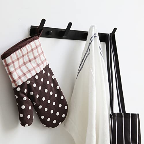 4 Hooks Matte Black Bathroom Towel Hooks Mounted Wall Adhesive Heavy Duty Farmhouse Bath Coat Stick on Rack Hat Wall Hook Sticky Black Kitchen Robe Rack Coat Hook Black 4 Hooks Rack Towel for Bathroom