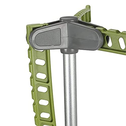 Collapsible Clothes Drying Rack, Portable Garment Racks Indoor, Foldable Standing Laundry Racks for Drying Clothes, Tripod Stand, Hangaway Garment Rack, Steamer Hanger Stand, Green and Grey