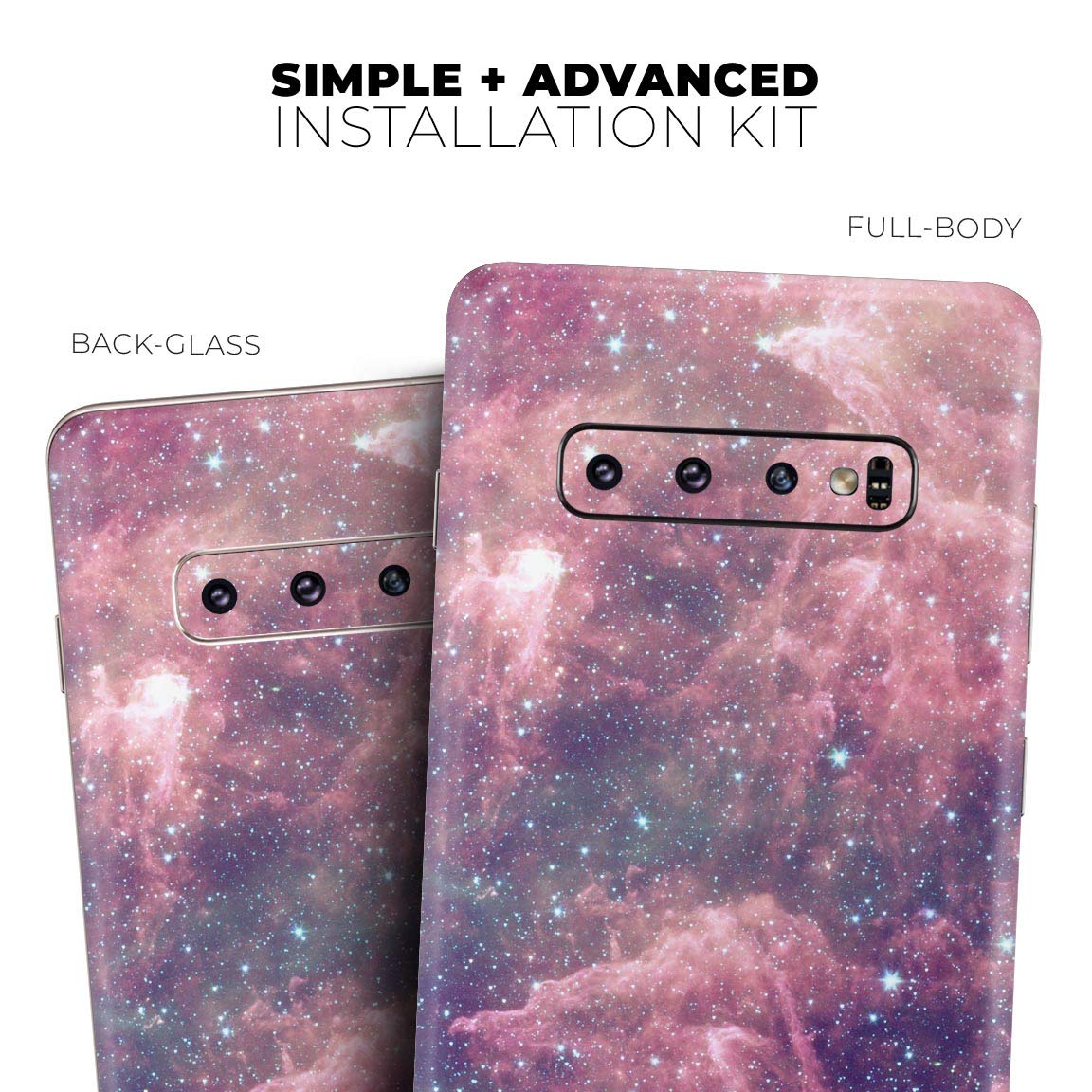 DesignSkinz Vibrant Sparkly Pink Nebula Protective Vinyl Decal Wrap Skin Cover Compatible with The Samsung Galaxy S20 (Screen Trim & Back Glass Skin)