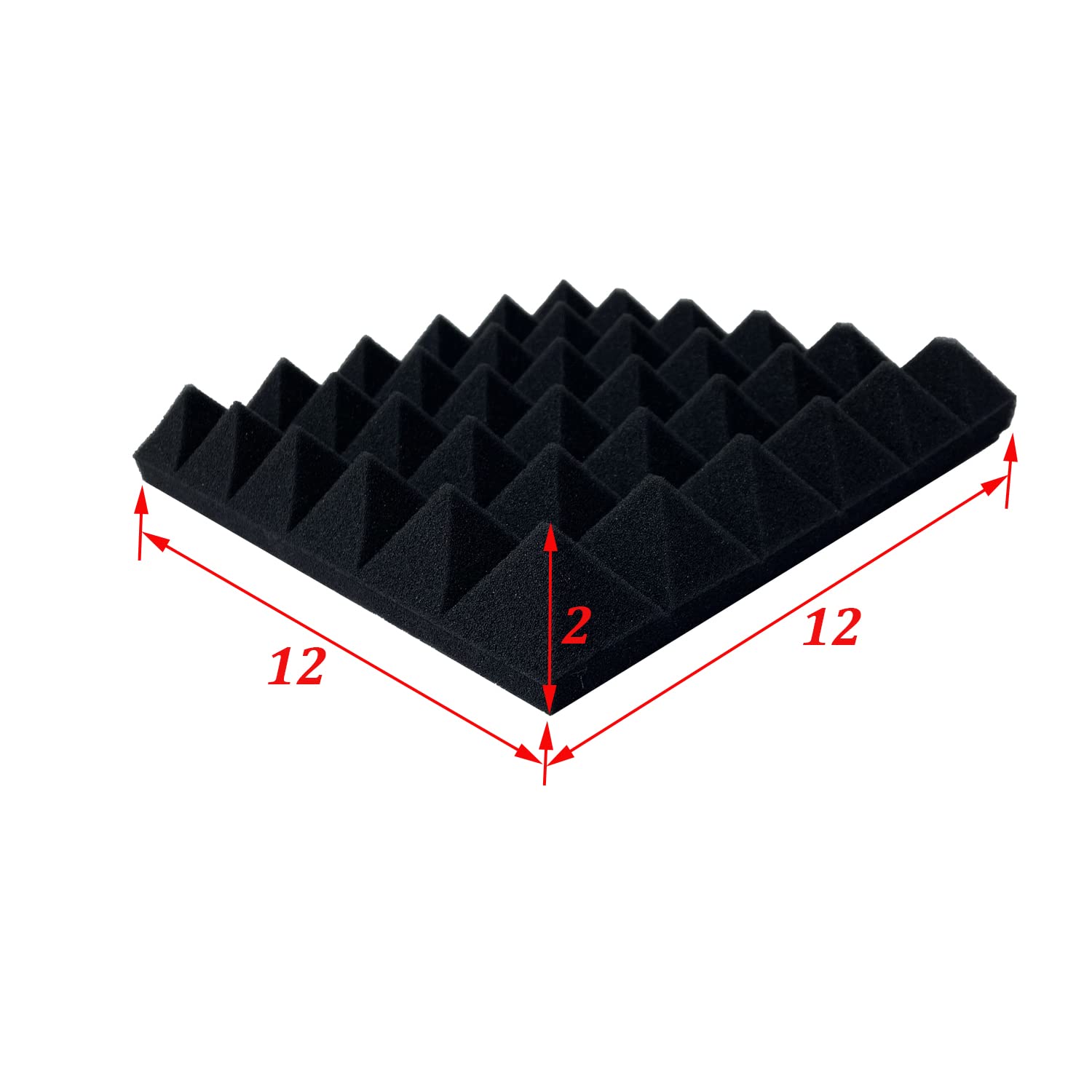12 acoustic foam boards Black Pyramid foam boards 12“ × 12” × 2”