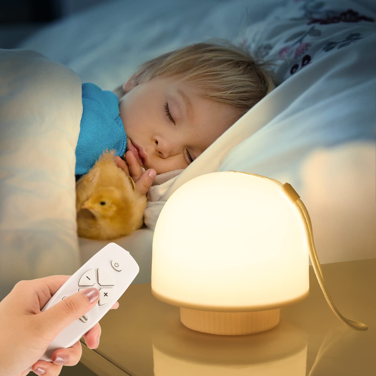 Night Light for Kids LED Night Light Lamp Portable Nightlights for Kids Room with Remote Control Rechargeable Kids Night Lights for Bedroom Camping Lights, Bedside Lamps for Nursery Girls Boys Gift