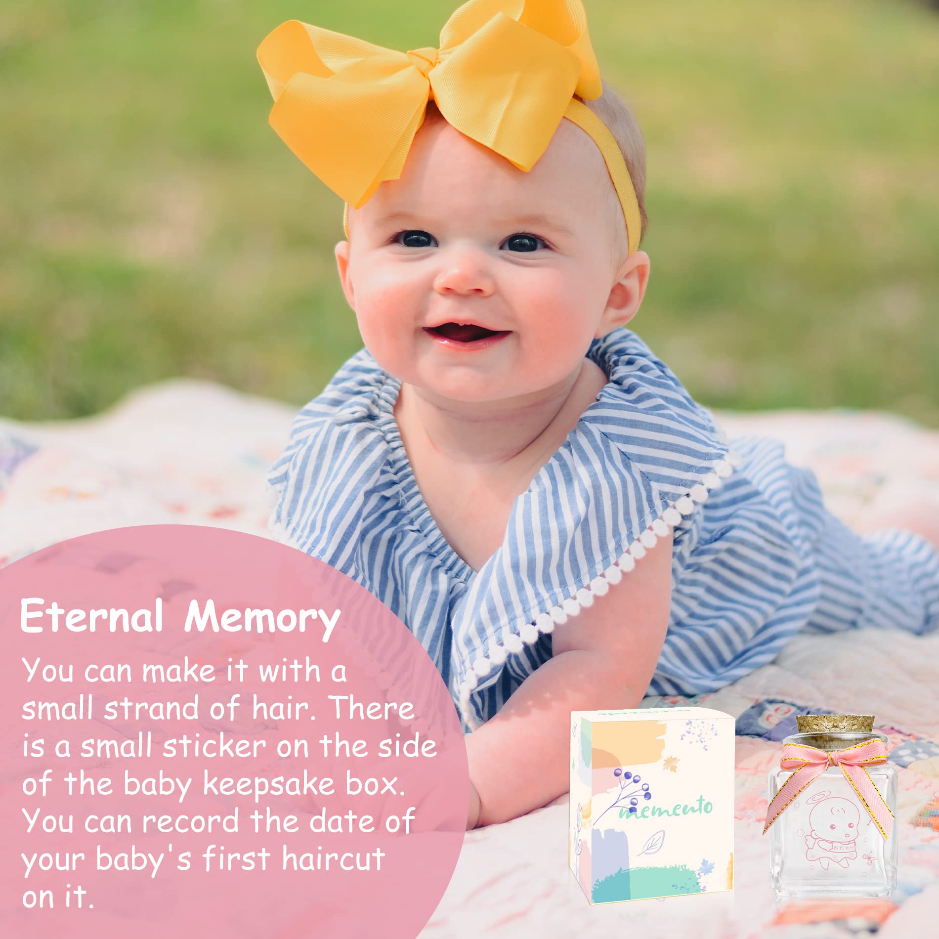 1DFAUL First Haircut Keepsake, Baby First Curl Keepsake Box for Memory Box for Keepsakes Holder, Hair Keepsake for Christening, Baby Shower Birthday Gift, Keep The Childhood Memory (Girl)