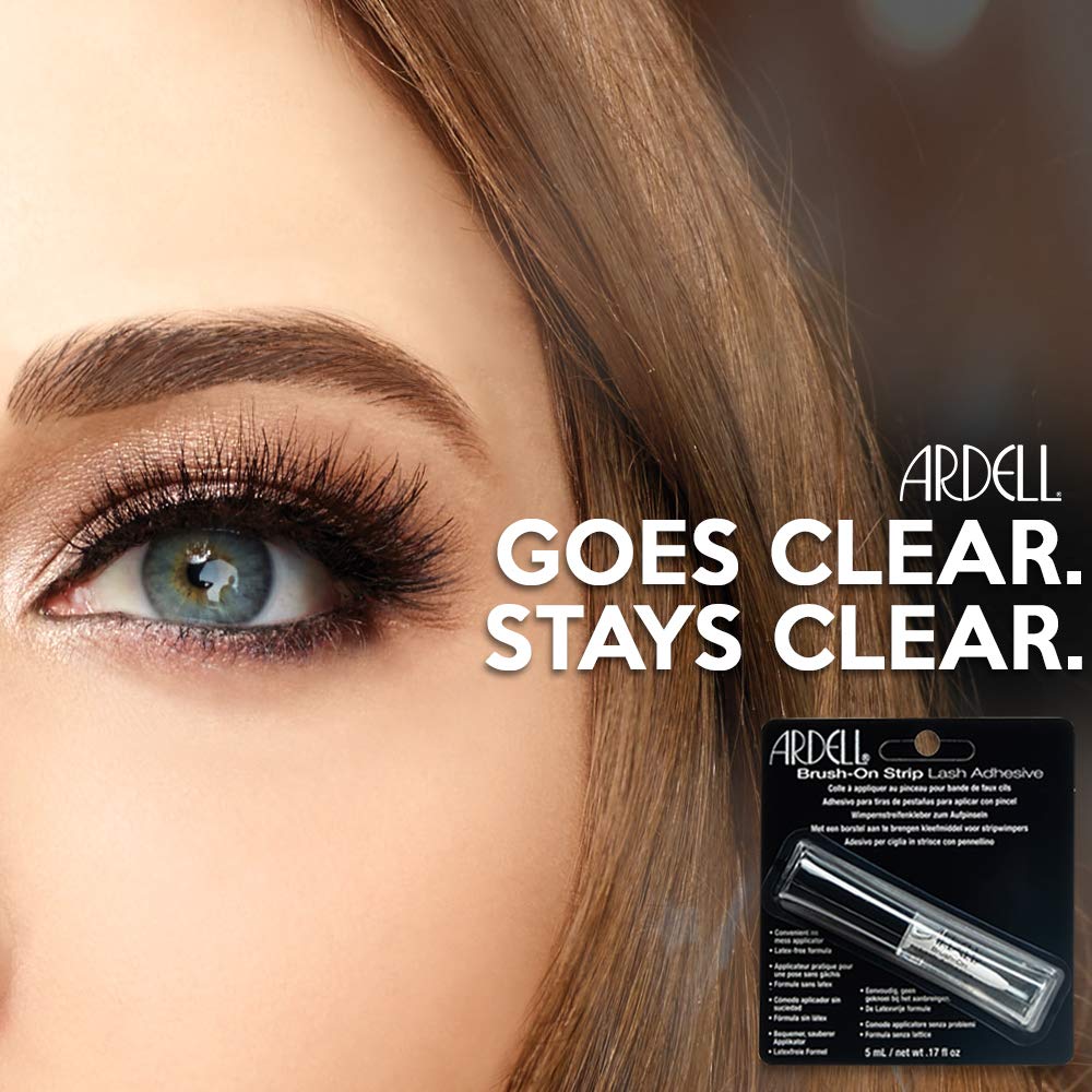 Ardell Brush On Strip Lash Adhesive, Clear Lash Glue for False Lashes, Waterproof, Latex-Free, 5ml, 4 Pack