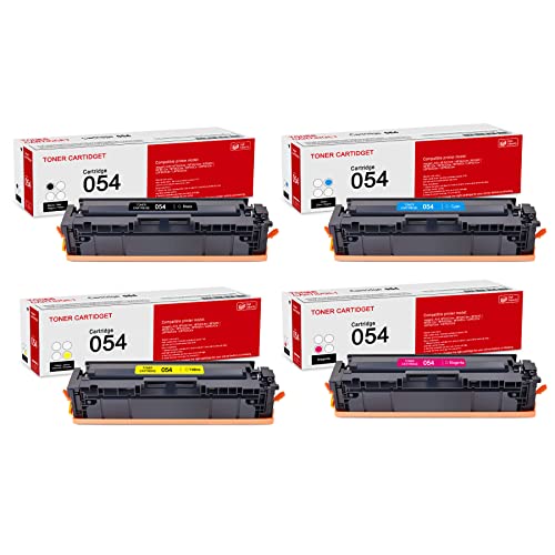 4 Pack 054 BK/C/M/Y Toner Cartridge: Compatible CRG054 Replacement for Canon 054 CRG-054 for Canon imageCLASS MF642Cdw MF644Cdw MF640C MF641Cw MF643Cdw MF645Cx LBP621Cw LBP623Cdw LBP622Cdw Printer