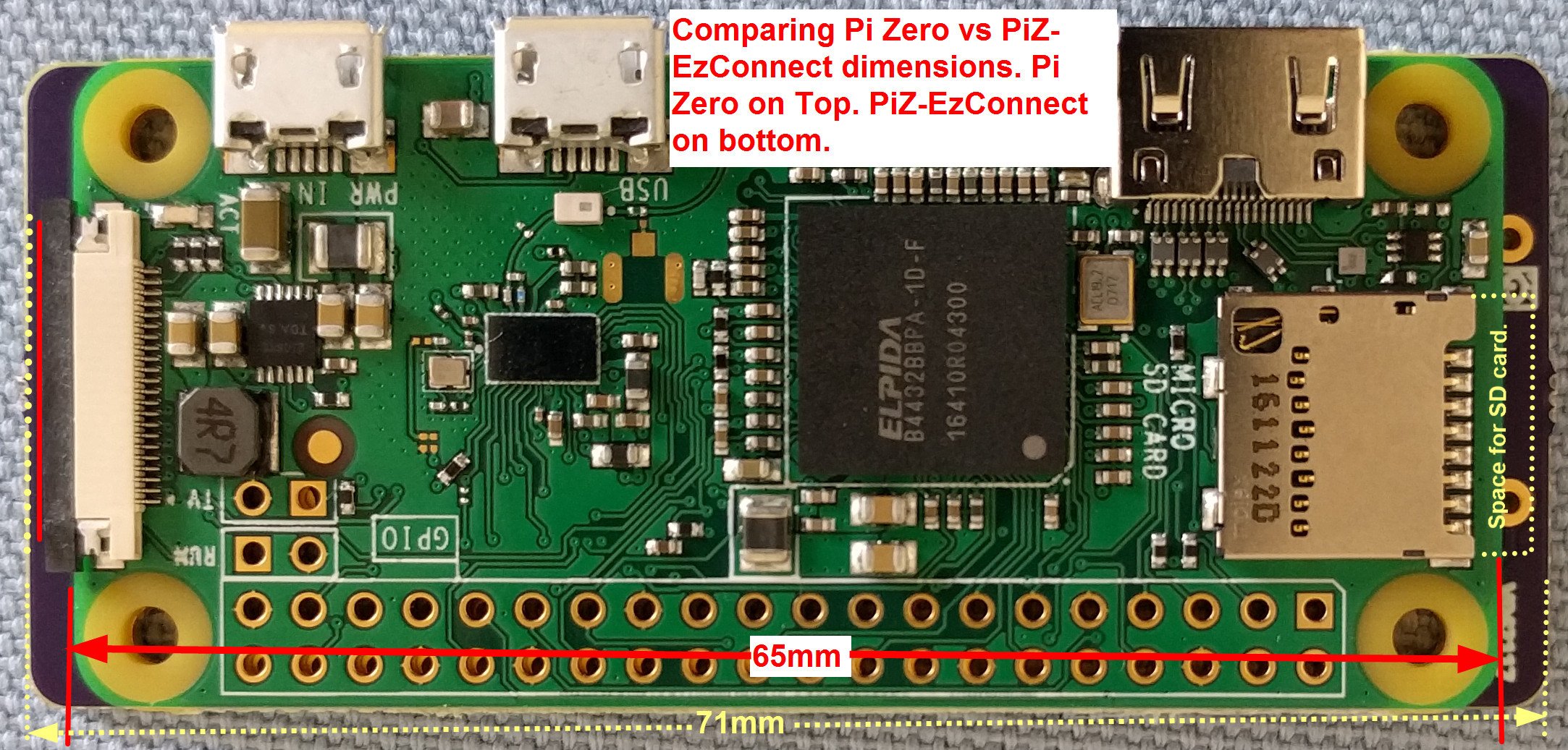 Alchemy Power Inc. Pi-Zero-EzConnect. Pi-Zero size GPIO connector. A HAT to connect GPIOs and sensors to Raspberry Pi Zero, Pi Zero W, Pi-3, or Pi-2.