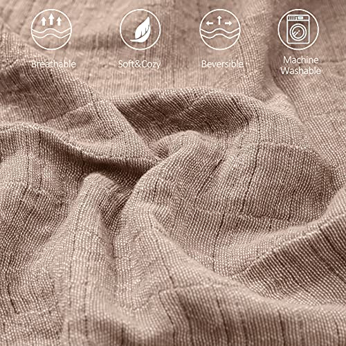 SE SOFTEXLY Muslin Throw Blanket, 100% Cotton Blankets for Adults and Baby, 4-Layer Soft Breathable Bed Throw Blankets All Season,King Size Blanket (90"x102", Coffee)