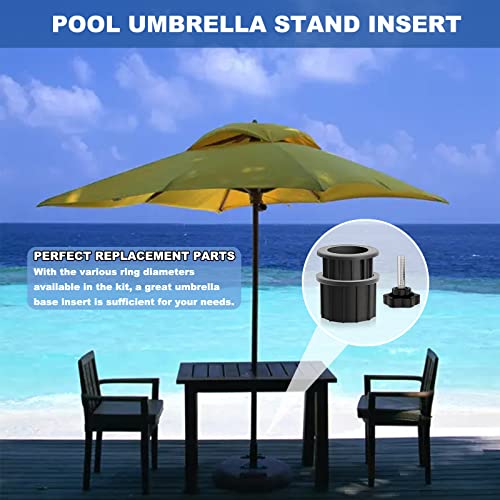 2 Sets Patio Umbrella Base Hole Ring Plug Cover Umbrella Stand Replacement Parts Black Umbrella Base Insert Umbrella Pole Fastening Cap for Old Heavy Umbrella Base