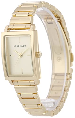 Anne Klein Women's Japanese Quartz Dress Watch with Metal Strap, Gold, 14 (Model: AK/3762CHGB)