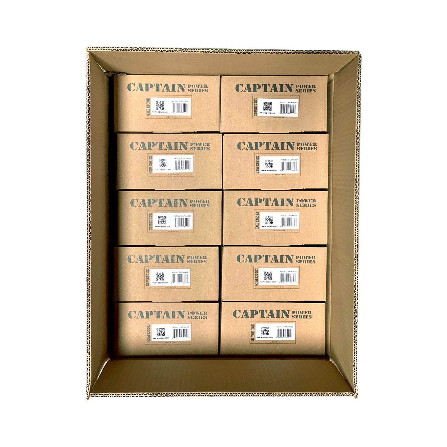 Apevia CAPTAIN550-10 ATX Power Supply with All Black Cables (10-pk)