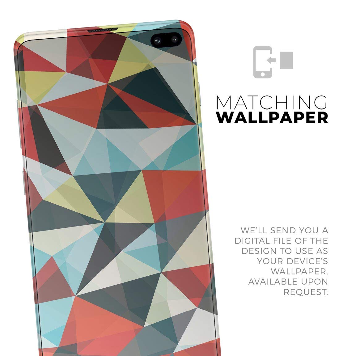 DesignSkinz Vector Red and Blue 3D Triangular Surface Protective Vinyl Decal Wrap Skin Cover Compatible with The Samsung Galaxy S20 (Screen Trim & Back Glass Skin)