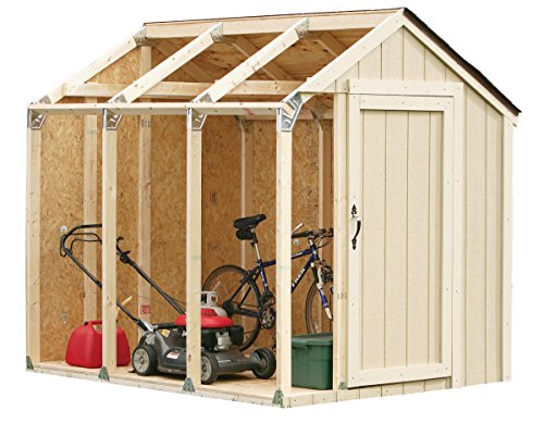2x4basics 90192MI Custom Shed Kit with Peak Roof, 2x4 & 2x4basics 90134ONLMI Hopkins, 6" D x 40" W x 33" H, AnySize Chair or Bench Ends, Sand