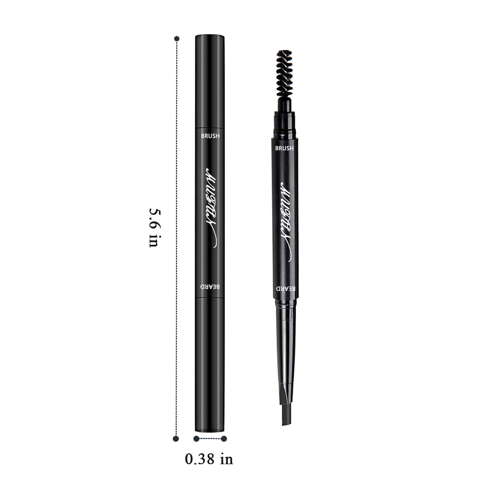 Beard Pencil Filler for Men - Water Resistance, Sweat Proof, Long Lasting & Natural Finish barber Pencil, Mustache Repair Shape, Two more Pencil Replacement Tip (black)