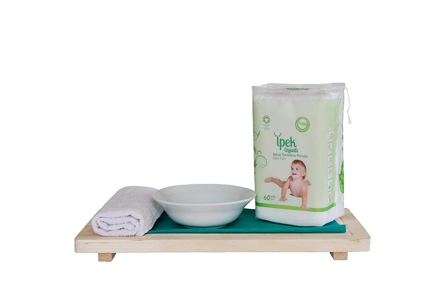 Baby Organic Large Dry Pads 100% Cotton Squares for Baby Care Diapering (120 Count)