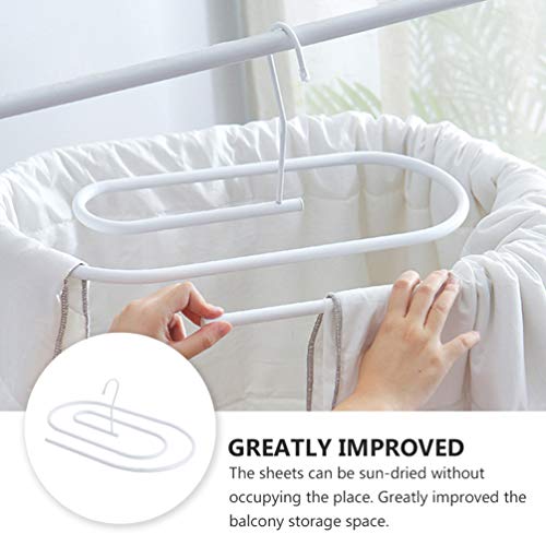 Garneck Metal Clothes Hanger Spiral Shaped Drying Rack Laundry Stand Hanger Rotating Hangers Quilt Coverlet Blanket Clothes Rack Space-Saving Rack Folding Clothes Rack
