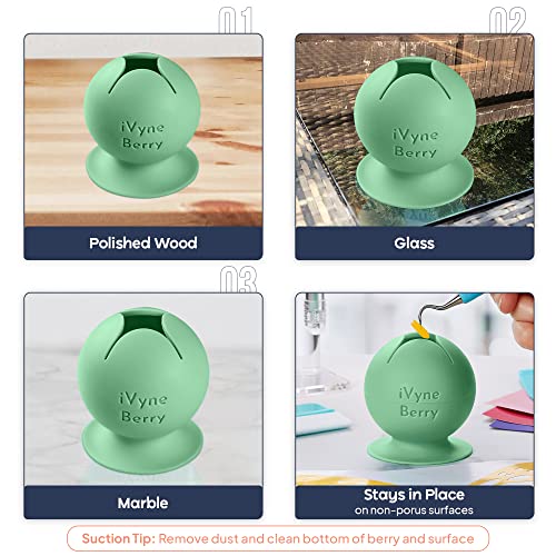 iVyne Berry Suctioned Vinyl Weeding Scrap Collector & Holder for Weeding Tools for Vinyl - Green