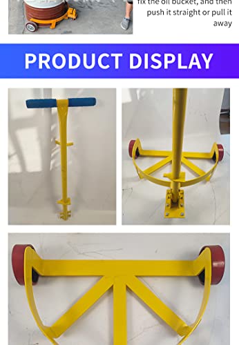 55 Gallon Drum Dolly - Stuffygreenus Industry Heavy Duty Barrel Wheels Barrel Dolly for 55 Gallon Drum Cart with Tow Bar Round Dolly Steel Low Profile, 1200lbs