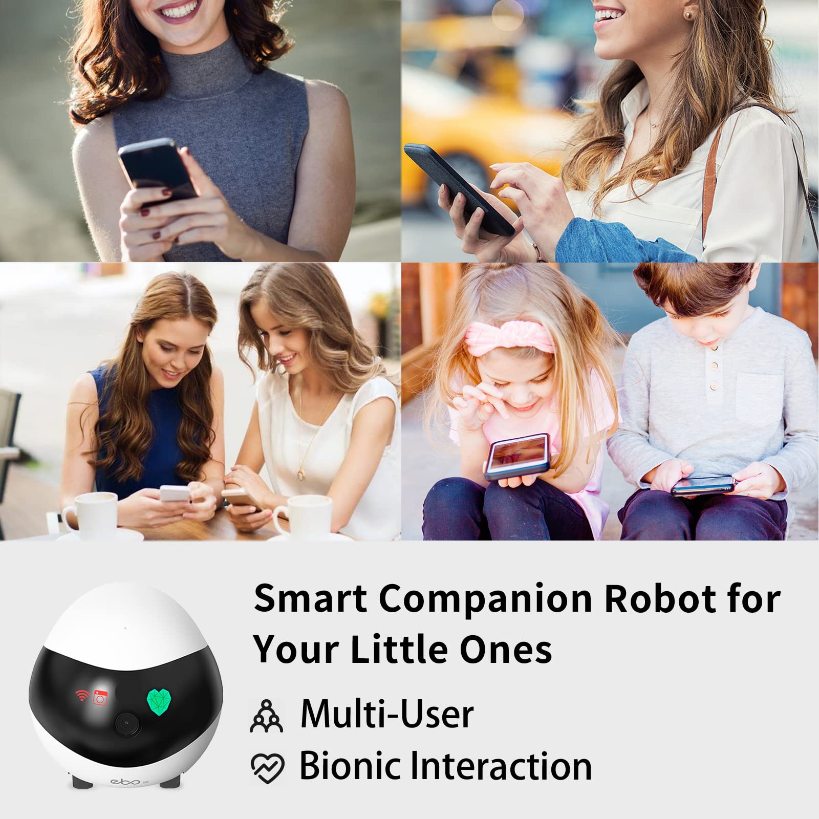 Truwelby Enabot Ebo SE Moving Home Security Camera, Indoor Pet Robot 1080P, with 2 Way Audio, Night Vision, Auto-Cruise, Self-Charging, Motion Detection IP Cam