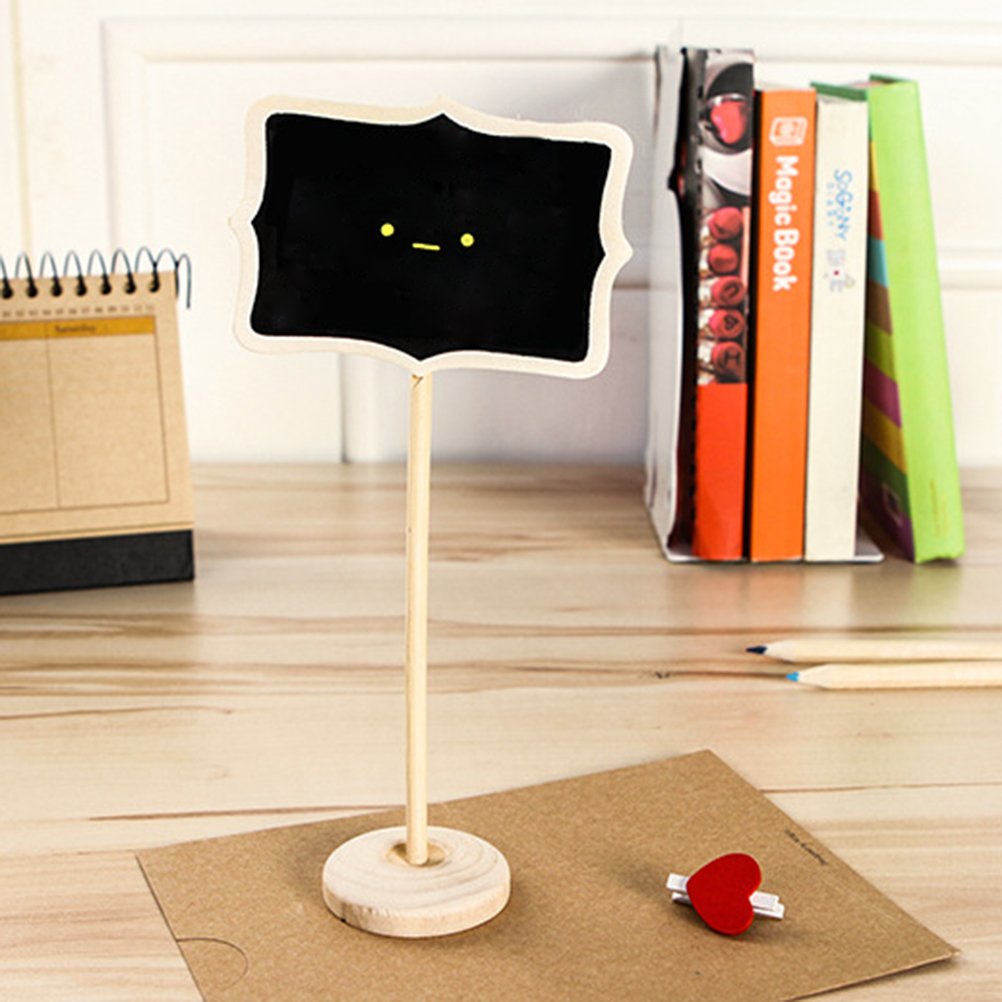 12Pcs Mini Rectangle Chalkboards Black Board with Stand for Message Board Signs Wood Small Chalkboard Signs for Wedding, Birthday Parties, Table Numbers, Food Signs and Special Event Decoration