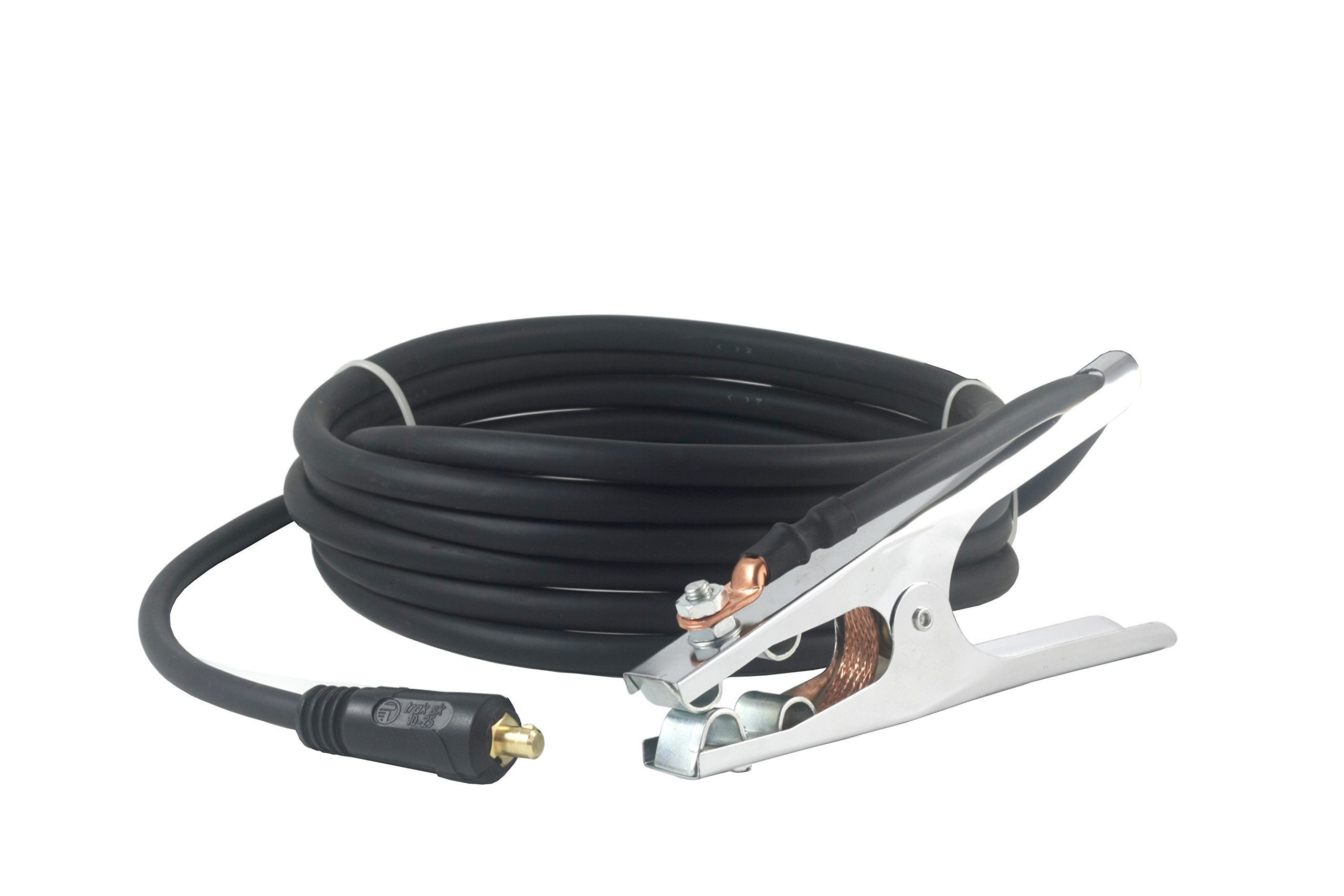 150 Amp Welding Ground Clamp Lead Assembly - Dinse 10-25 Connector - #4 AWG cable (15 FEET)