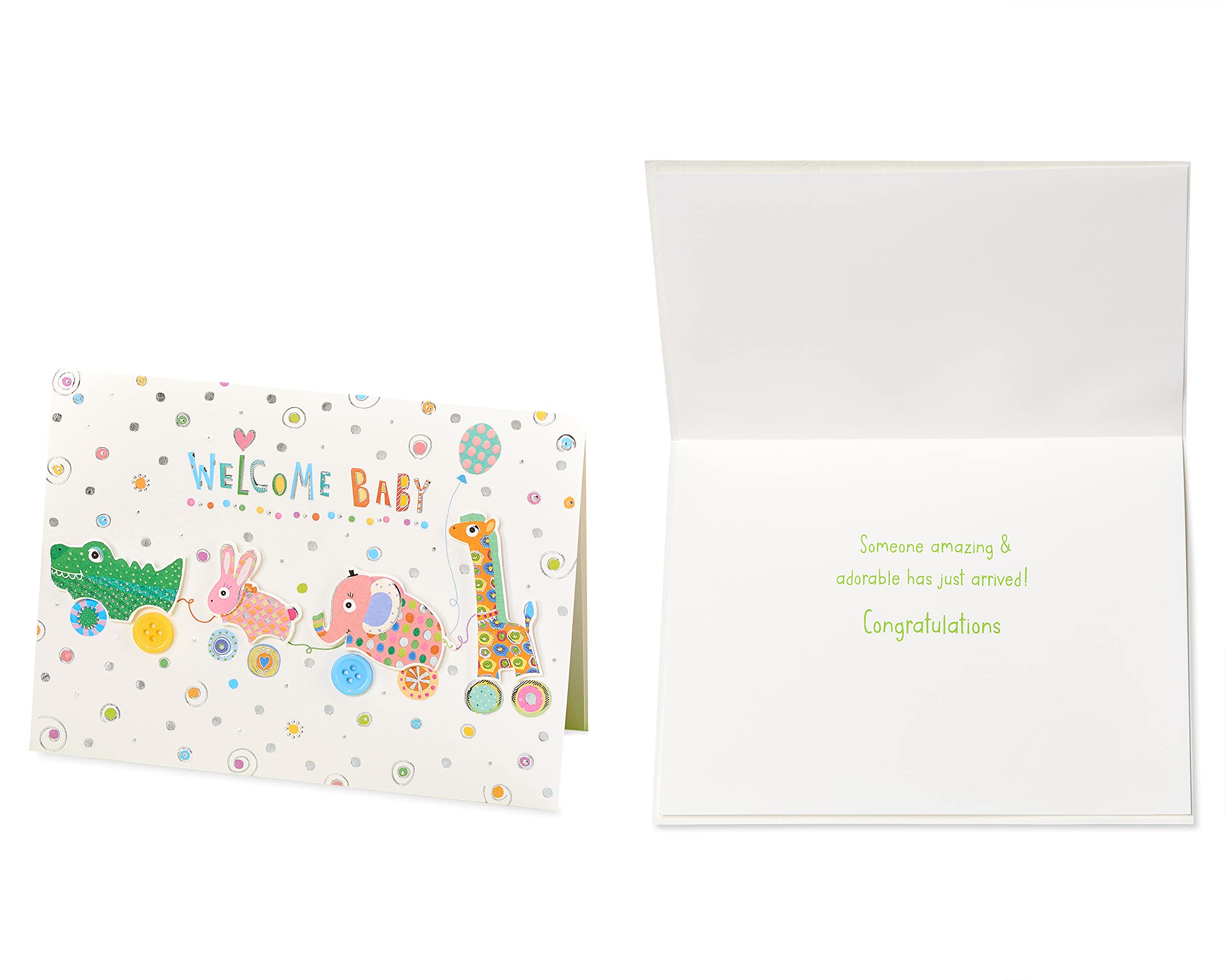 Papyrus New Baby Cards, Critters and Bottles (2-Count)