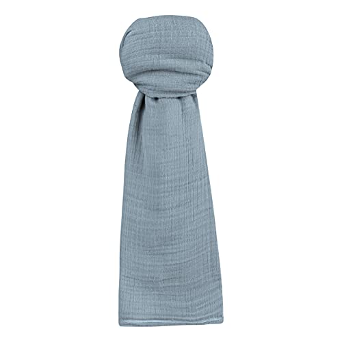 Ely's & Co. Cotton Muslin Swaddle Blanket 1-Pack for Baby Boy— 100% Cotton Muslin Extra-Large Swaddle Blankets (47” x 47”) Ocean Blue