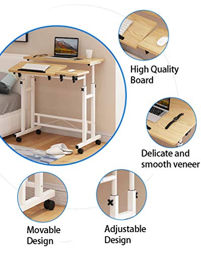 Multifunctional Desk Movable Computer Laptop Desk Study Writing Desk Adjustable with Keyboard Tray for Home Office (Color : D)
