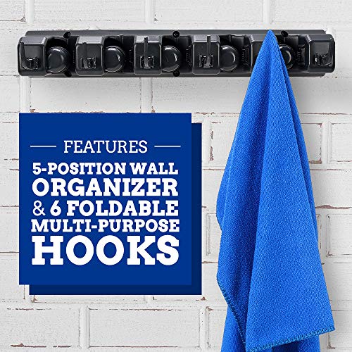 Alpine Mop And Broom Holder Wall Mount β Durable Holders For Garden Tools Broom Rake Gripper With 5 Slots & 6 Hooks - A Home Organization Must Haves