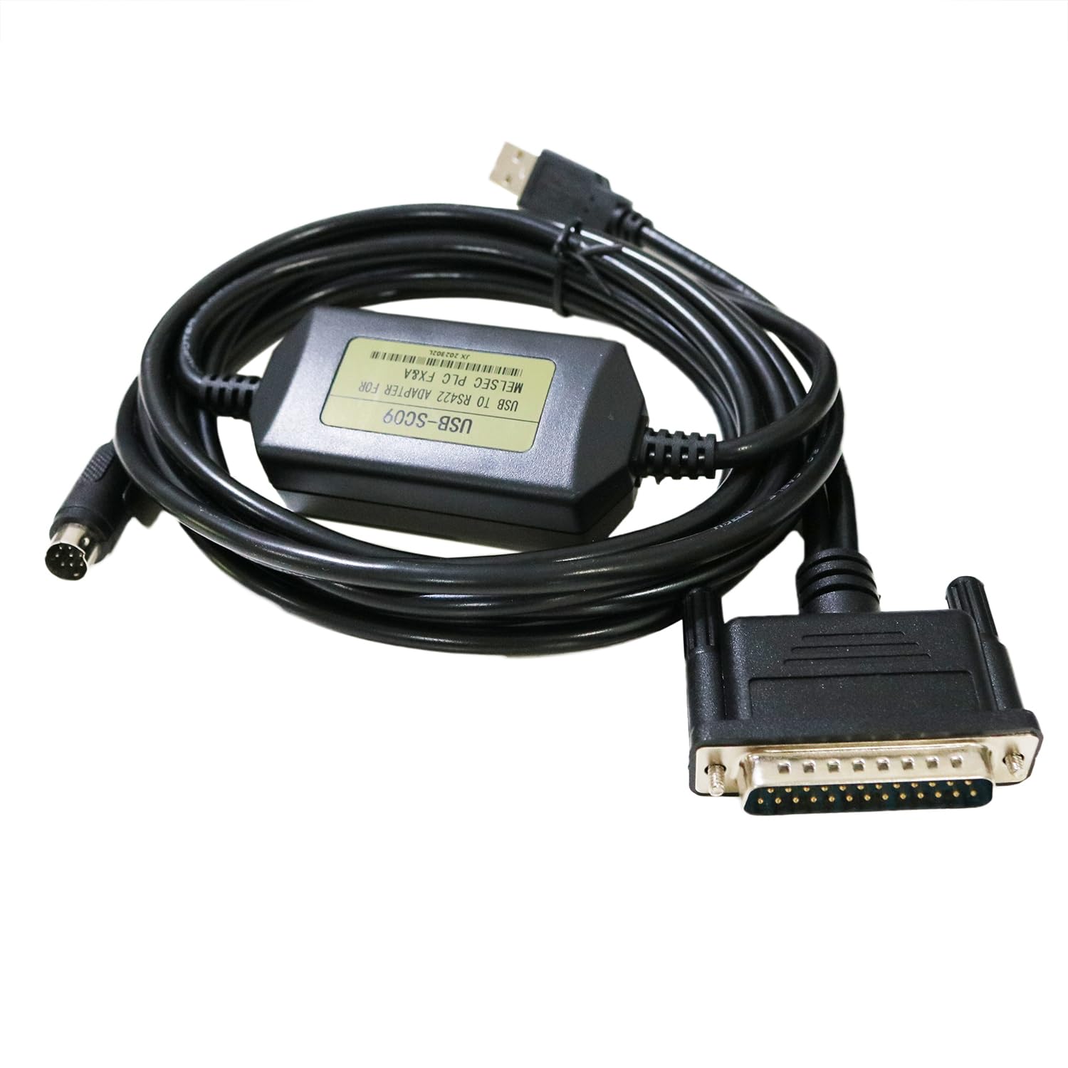 Avanexpress PLC Cable USB-SC09 A Series Interface, Compatible with PLC Programming Cable FX Series USB to RS422 Adapter