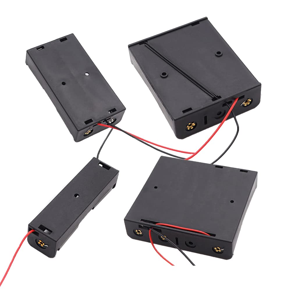 TWTADE 8PCS Battery Holder Case in Series Double 1/2/3/4 Slots 3.7V with Wire Leads for 18650 Battery I-034