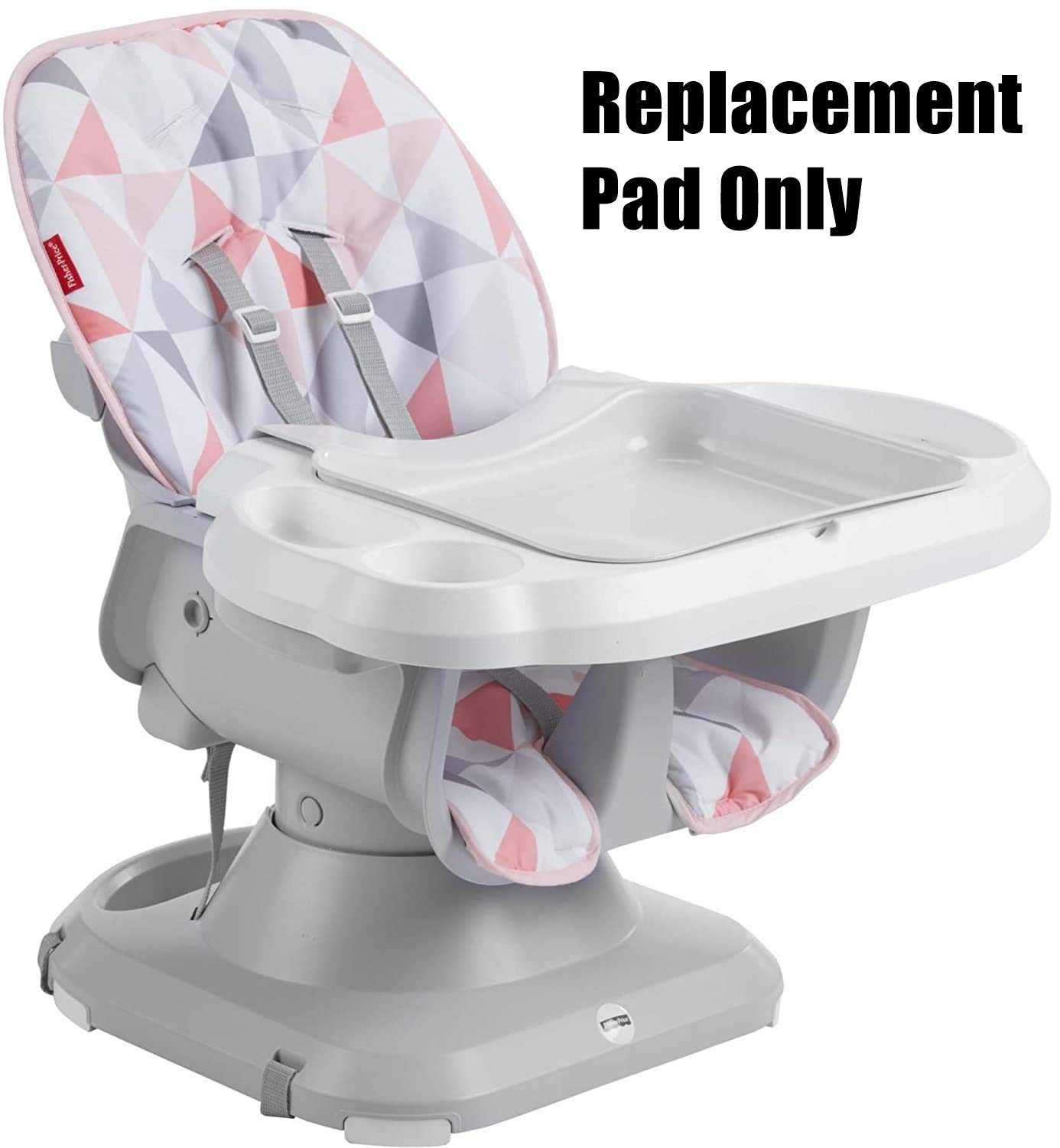 Replacement Cover for Fisher-Price Space Saver High Chair Rosy Windmill FLG98 ~ Replacement Cotton/Foam Pad ~ Pinks, Rose, White and Gray