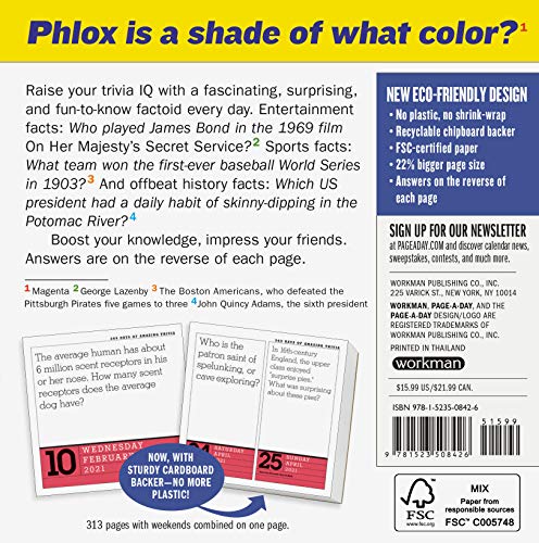 365 Days of Amazing Trivia! Page-A-Day Calendar 2021