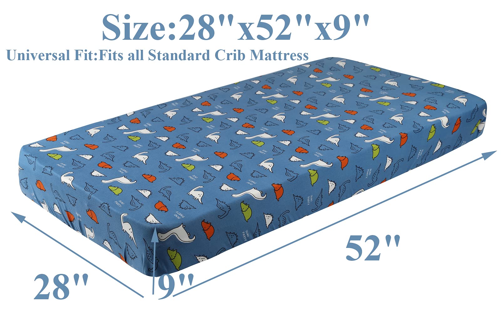 Dinosaur Fitted Crib Sheet Set 2 Pack Jersey Knit Ultra Soft Stretchy Toddler Bed Mattress Sheets for Baby Boy Elephant Giraffe Frogs by Knlpruhk