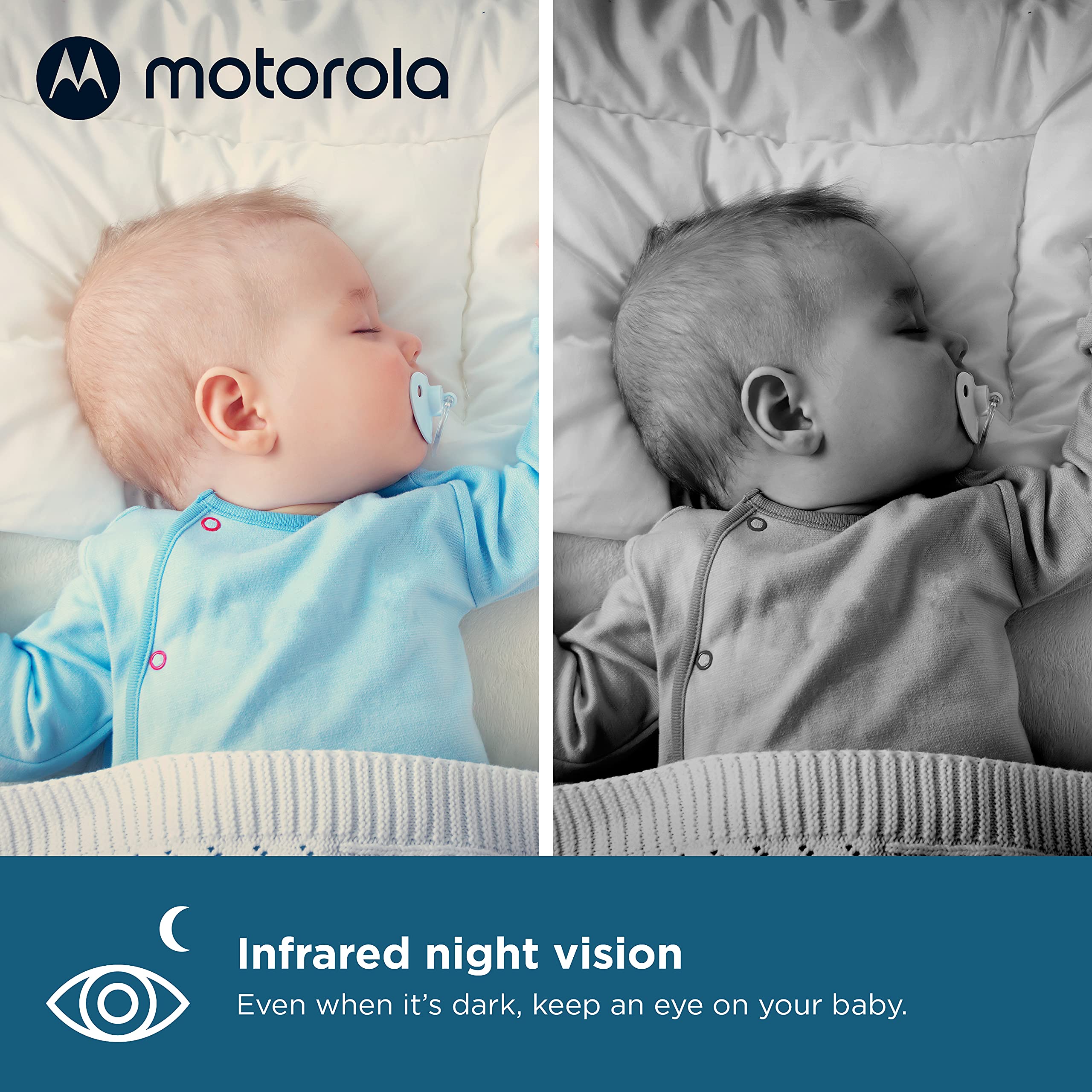 Motorola Nursery VM75 Video Baby Monitor Camera, 480x272p, 1000ft Range 2.4 GHz Wireless 5" Screen, 2-Way Audio, Temperature Sensor, Night Vision