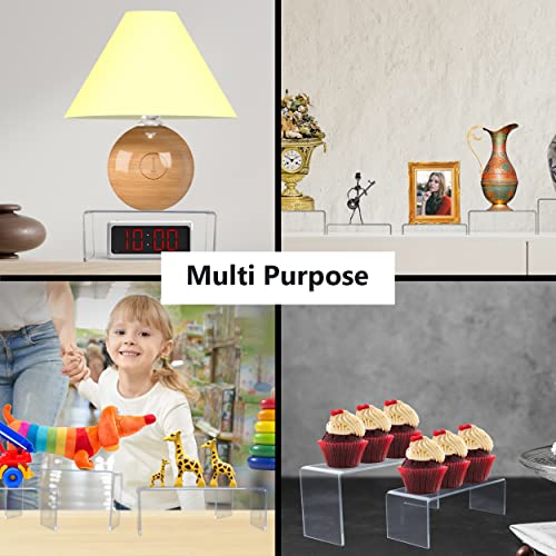 Acrylicum Acrylic Display Riser 6 units (8",8.5",9") 4mm Thickness, with wiping Cloth – Lightweight & Transparent in Different Sizes- Ideal for Trophies, Showpieces, Cupcake Holder & Candy Bar