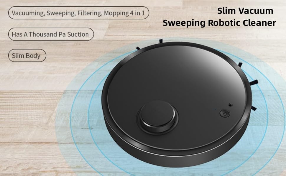 2023 intelligent Robotic vacuum cleaner with its own purple light - kPa suction, robot vacuum cleaner with schedule, 3-in-1 mopping robot vacuum cleaner, suitable for hard floors, pet hair, carpets