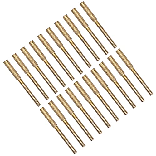 20Pcs Chainsaw Sharpener Burr Grinding Head Rotating File Sharpening Tool Set Kit(Silver 4mm) Abrasive Tool (4.8mm)