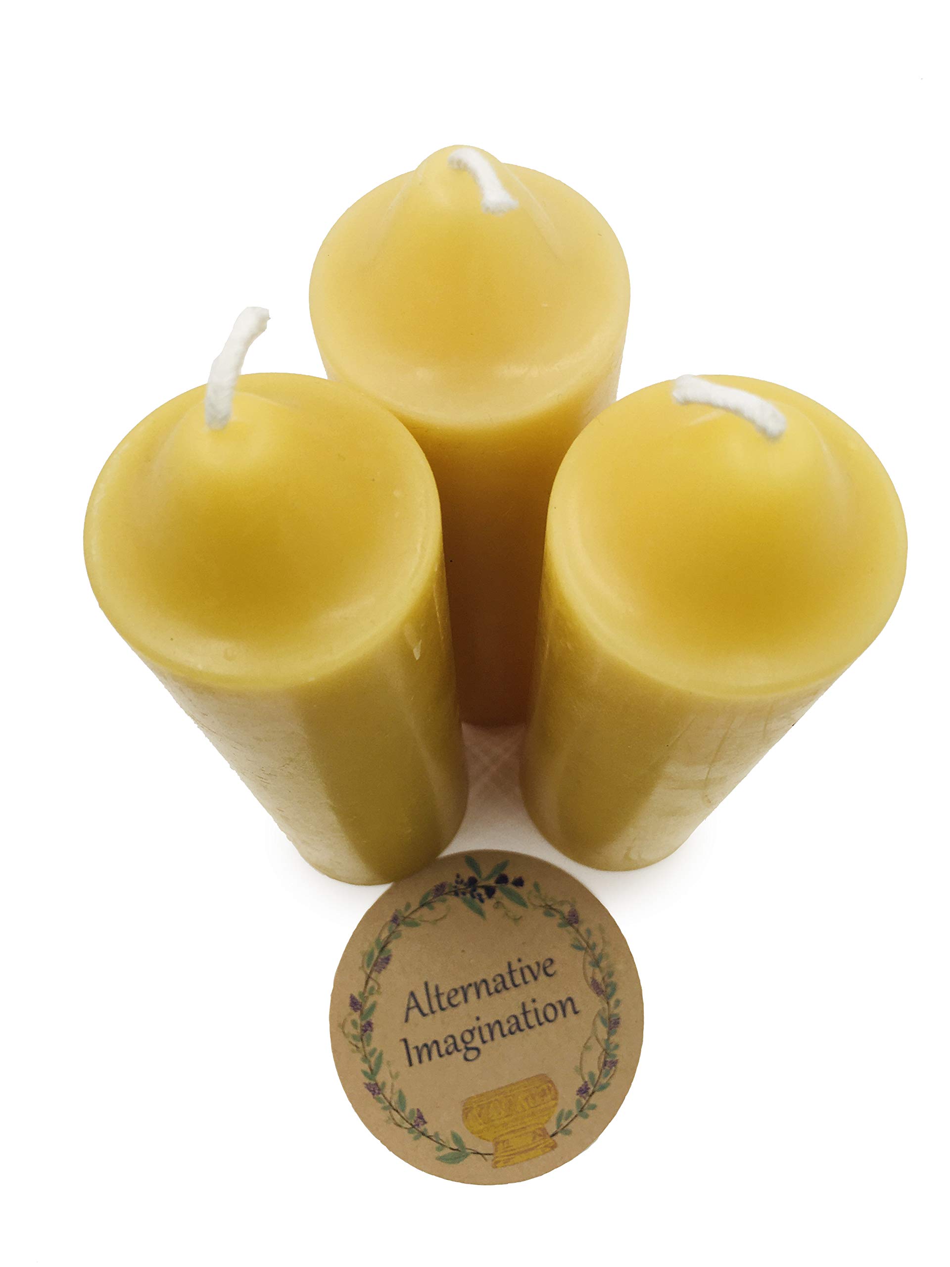 3 Pack Emergency Candles Made from Pure Beeswax. Slow Burn time for Hurricanes, Power outages, and More.