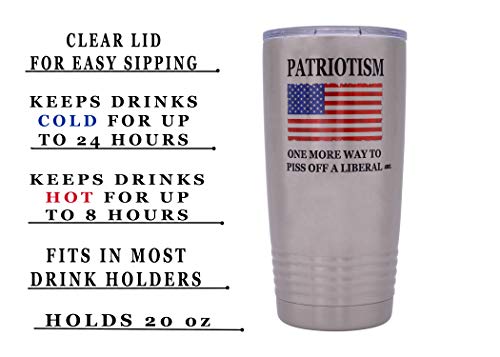 Funny 20 Ounce Large Stainless Steel Travel Tumbler Mug Cup Conservative Or Republican