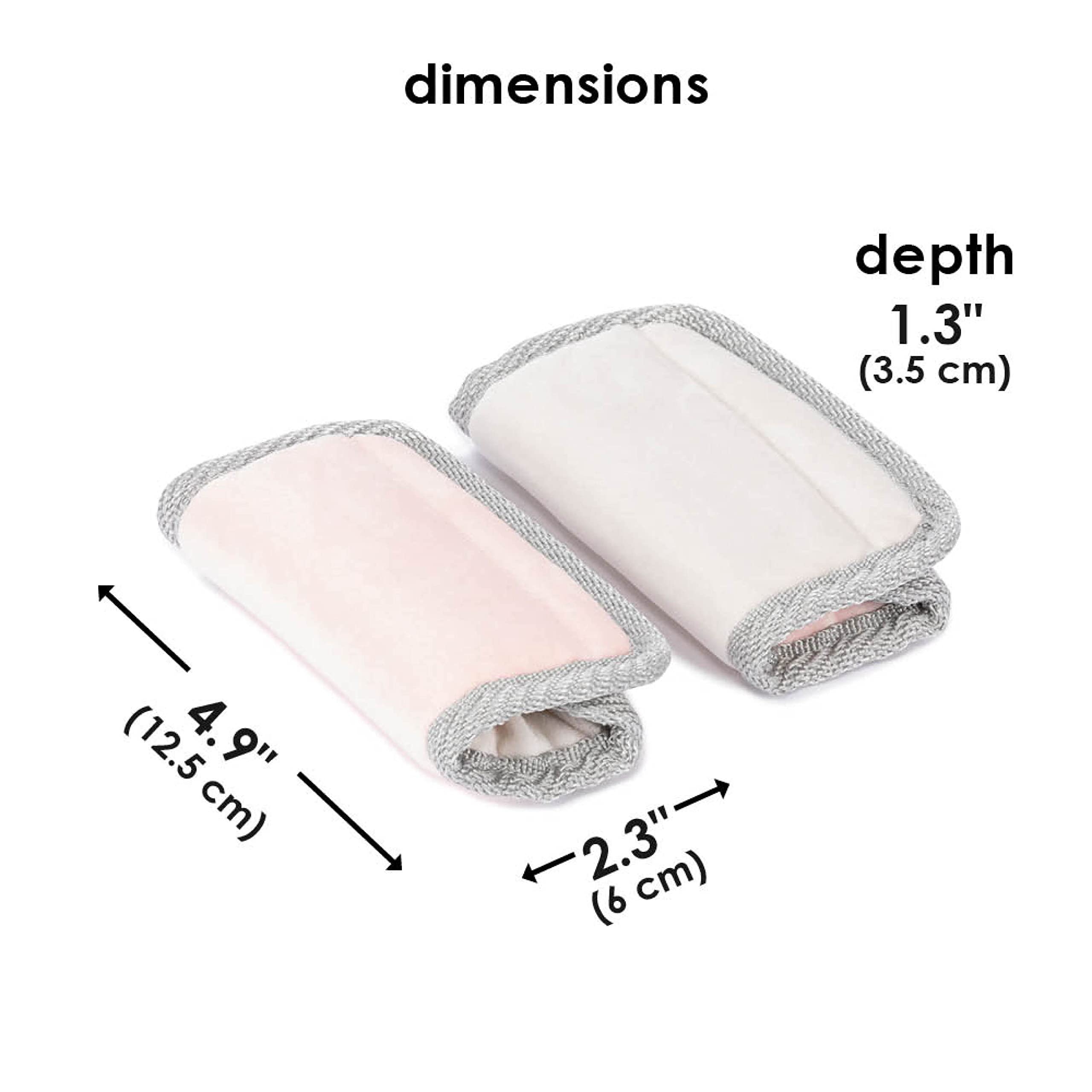 Diono Soft Wraps Car Seat Straps, Shoulder Pads for Baby, Infant, Toddler, 2 Pack Reversible Soft Seat Belt Cushion and Stroller Harness Covers Helps Prevent Strap Irritation, Pink