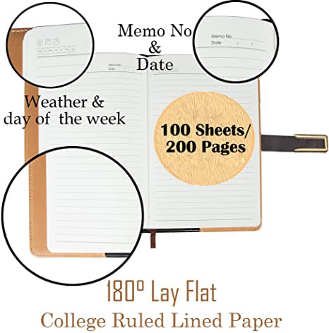 Refillable Adventure Writing Journal For Men & Women Faux Leather Hardcover Notebook A5 College Ruled 200 Lined Pages Lay-Flat Personal Diary With Pen & Magnetic Buckle (Adventure - Blue)
