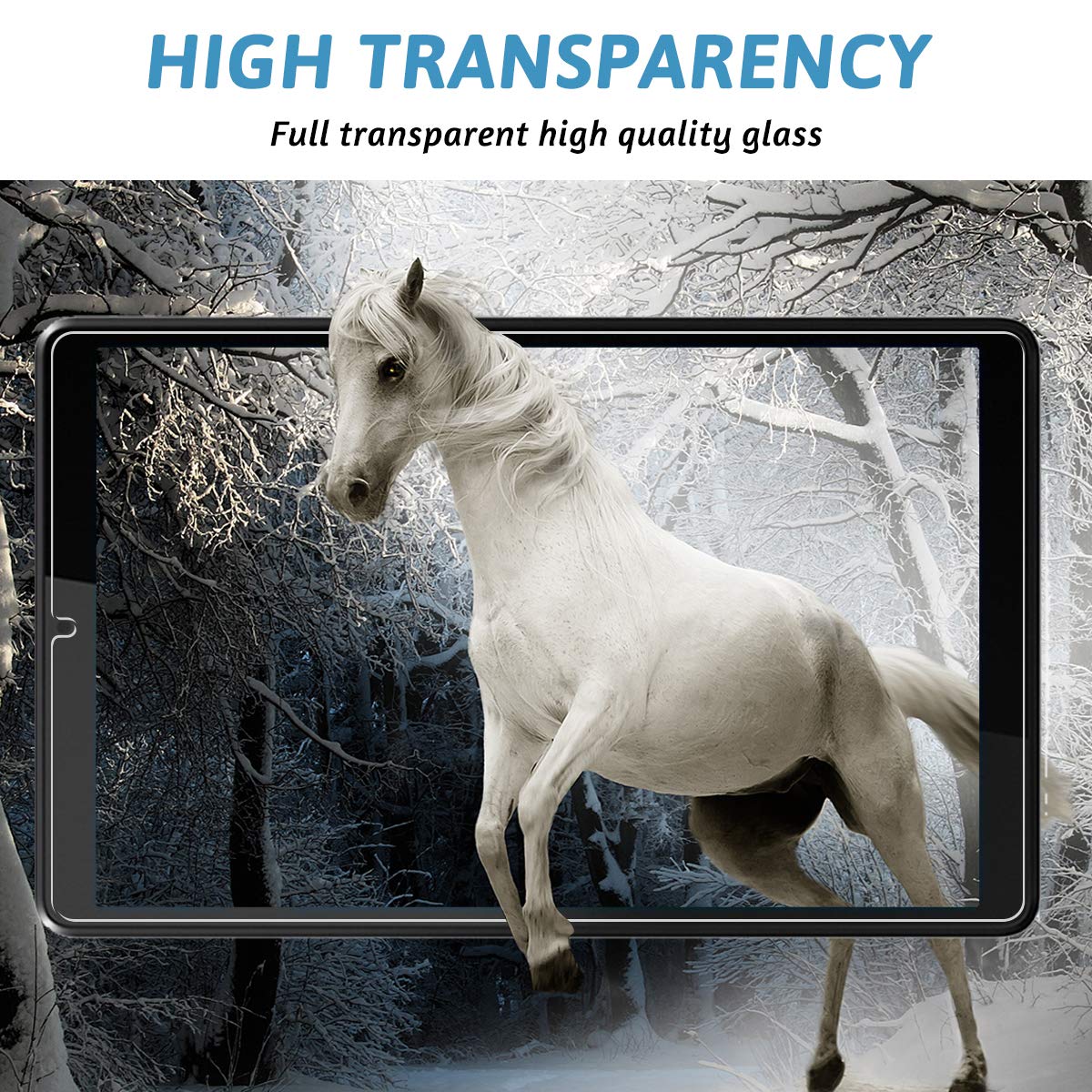 GOZOPO [2 Pack Screen Protector for Lenovo Tab M8 (8 inch), Scratch Resistant 9H Hardness Tempered Glass for Lenovo Tab M8 Tablet 8''