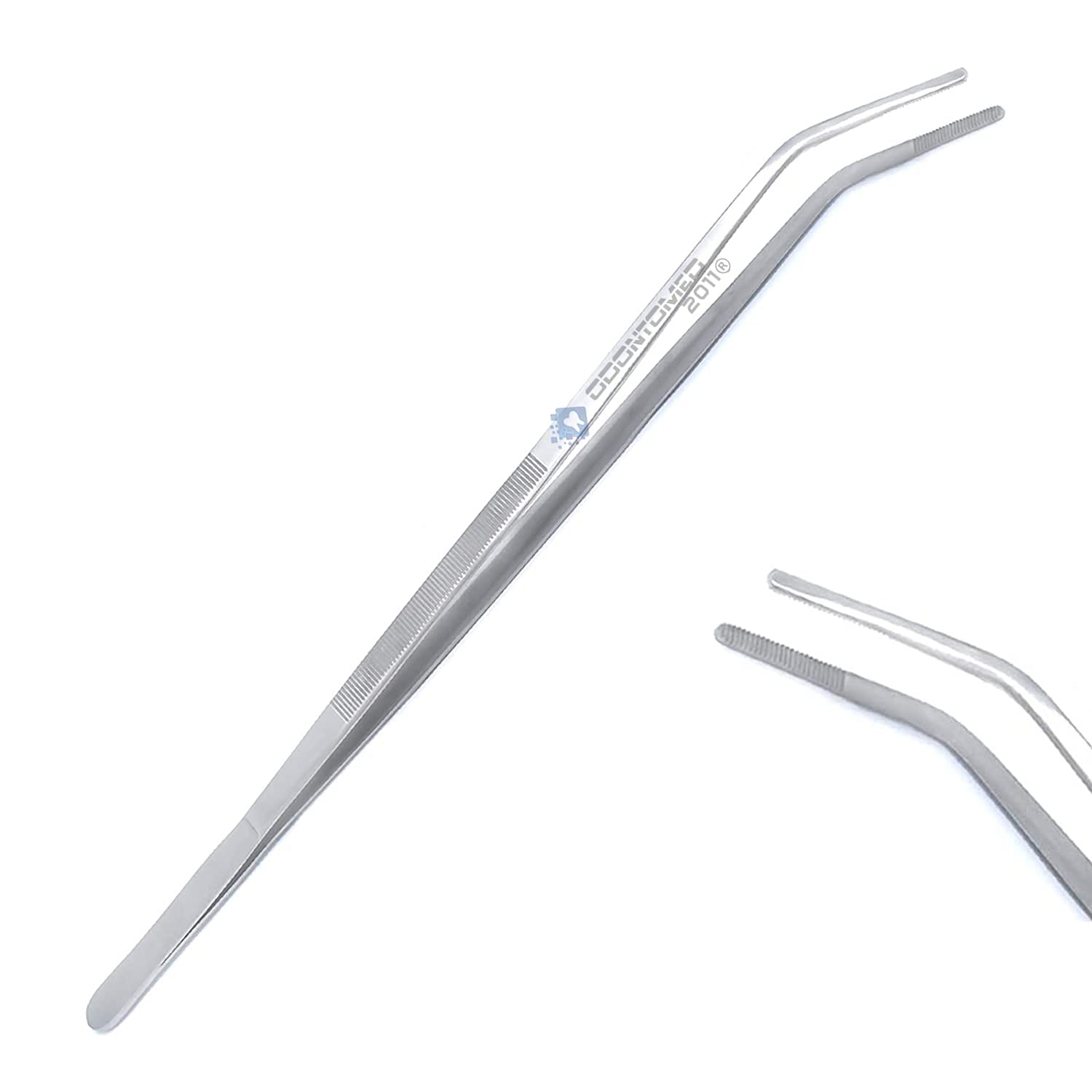 OdontoMed2011 (Huge Jumbo Aquarium Aqua Tweezers) Thumb Dressing Forceps Curved Serrated 18" Long Stainless Steel Tweezers